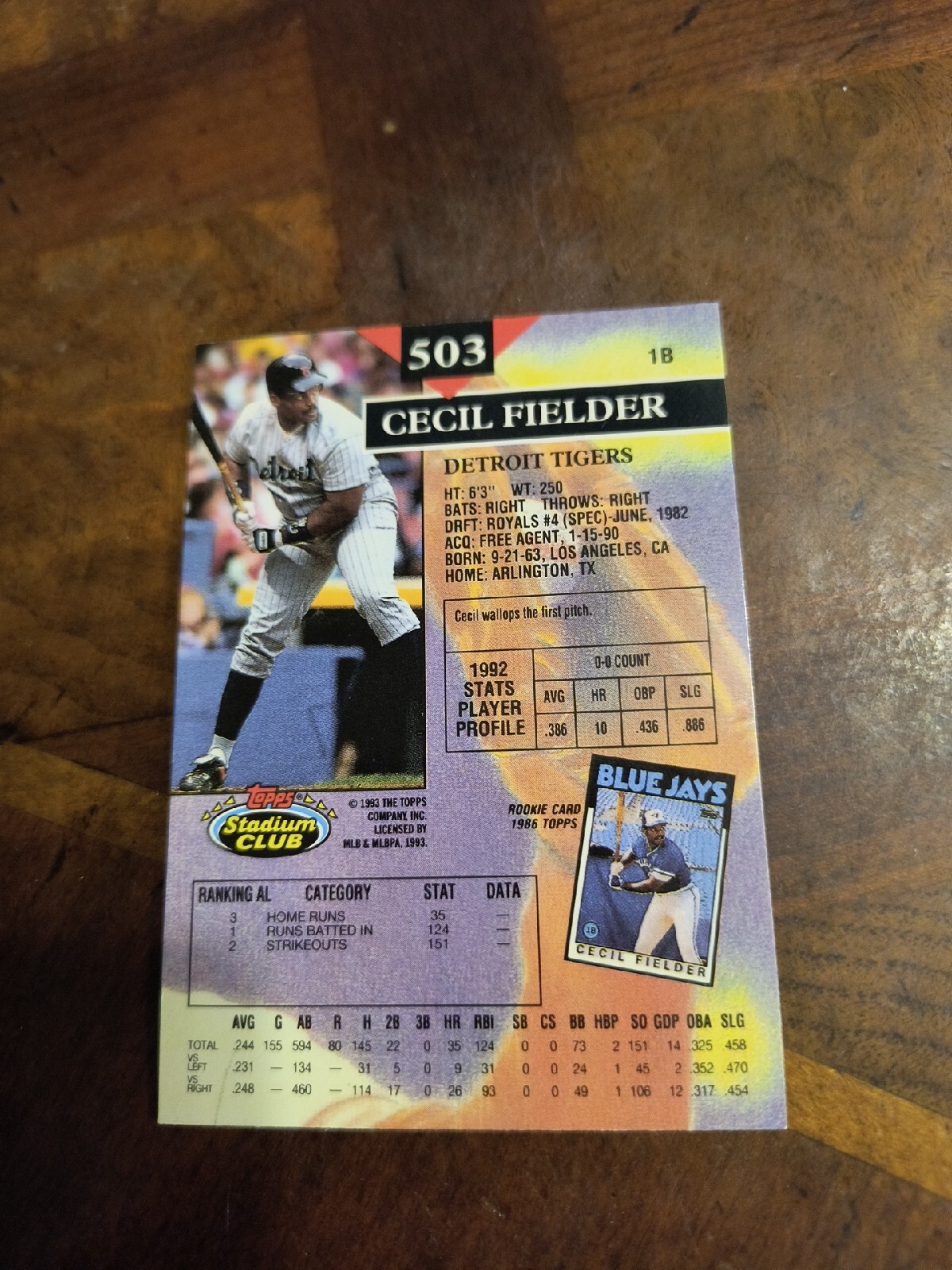 1993 Topps Stadium Club - #503 Cecil Fielder for sale online | eBay