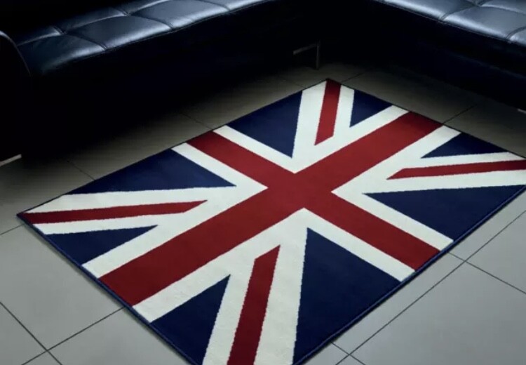 TRADITIONAL UNION JACK FLAG RUG/CUSHION COVER, MEDIUM- LARGE RED WHITE ...