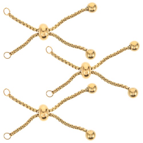 3 Pcs Extensible Chain Adjustable Slider Bracelet Extender Chains ...