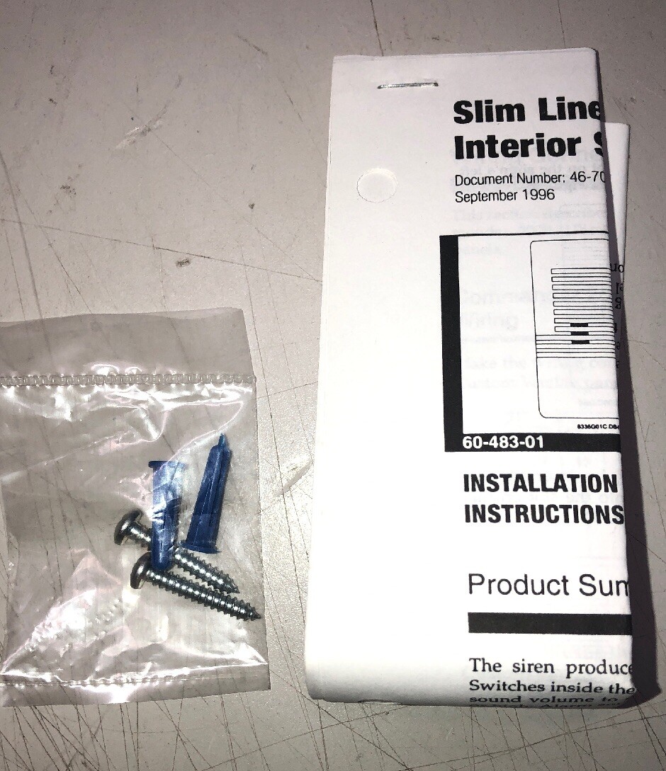 GE ITI Simon 2, 3, XT 60-483 Slimline Indoor Piezo Hardwired Siren 60 ...
