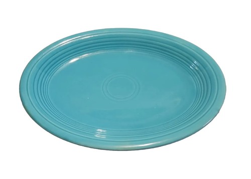 Genuine Fiesta Ware Aqua Blue Lg 12.5" Oval Platter Dish Plate USA ...