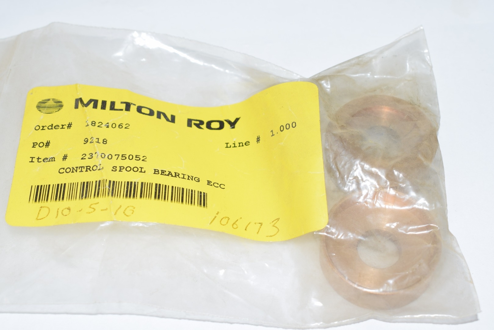 Pack of 2 NEW Milton Roy 2370075052 Control Spool Bearing ECC | eBay