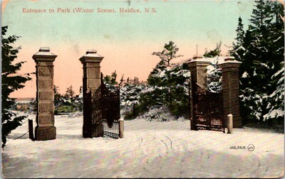Entrance to Park Winter Scene Halifax Nova Scotia Canada Postcard | eBay