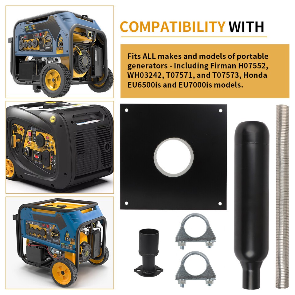 Generator Exhaust Extension Silencer Kit For Firman H07552 Wh03242 ...