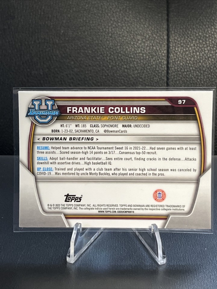 2022-23 Bowman Chrome U #97 Frankie Collins - Pink Refractor - 1st Bowman | eBay