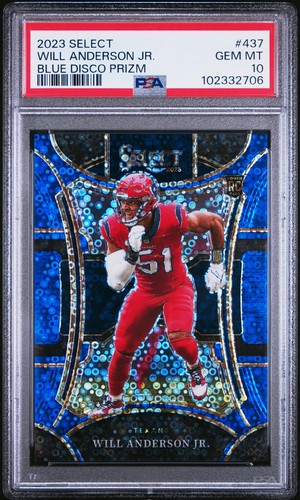 WILL ANDERSON JR. 2023 Panini Select Blue Disco Prizm /25 Rookie PSA 10 ...