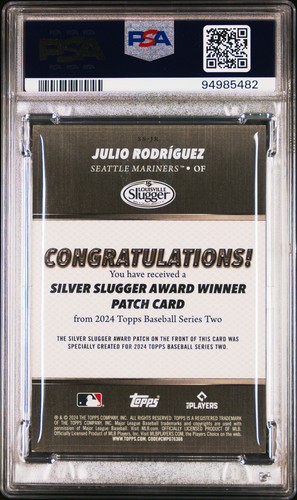 2024 TOPPS 2023 SILVER SLUGGER AWARD WINNERS #SSJR JULIO RODRIGUEZ PSA ...