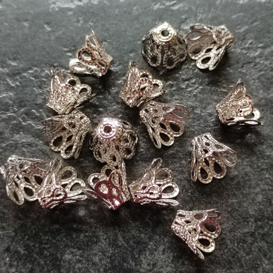Job Lot Silver Tone Filigree Bead Caps 10-12mm (Last Lot) | eBay UK