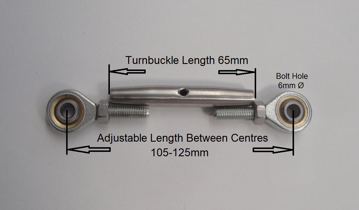 M6 RH & LH Thread Rose Joint Turnbuckle Track Rod End Gear Link Two ...