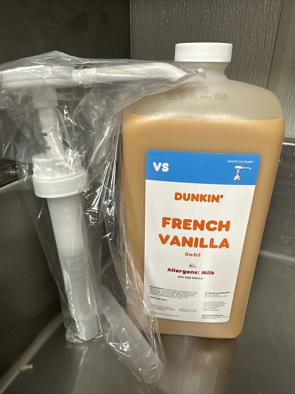 Dunkin Donuts French Vanilla Swirl with pump 64 oz Jug | Stephen Franks