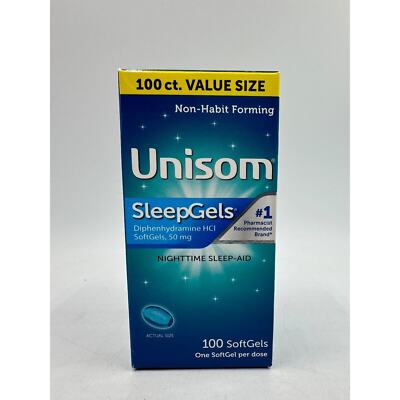 Unisom SleepGels, Nighttime Sleep-Aid, 50 mg Diphenhydramine HCl, 100 ...