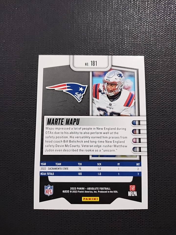 2023 Absolute Marte Mapu #181 New England Patriots RC🏈🏈💥 | eBay