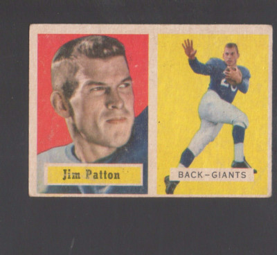 1957 Topps Football Card #83 Jim Patton-New York Giants vg ex card | eBay