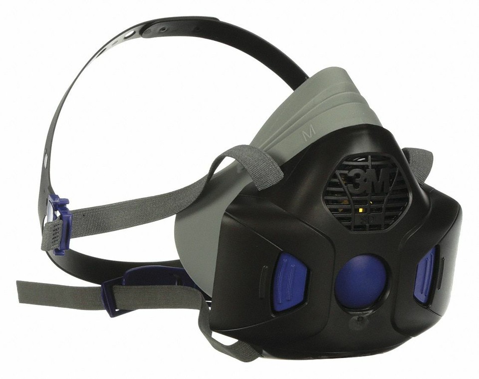 3M HF-803SD Half FACE MASK Respirator & 2- D3091 P100 Particulate ...