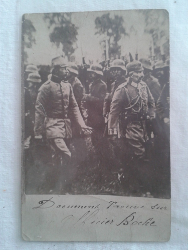 WWI 1914 Document found on a Jerry officer postcard Kaiser Wilhelm II ...