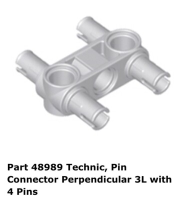 Lego 1x 48989 Light Bluish Gray Technic Pin Connector Perpendicular ...