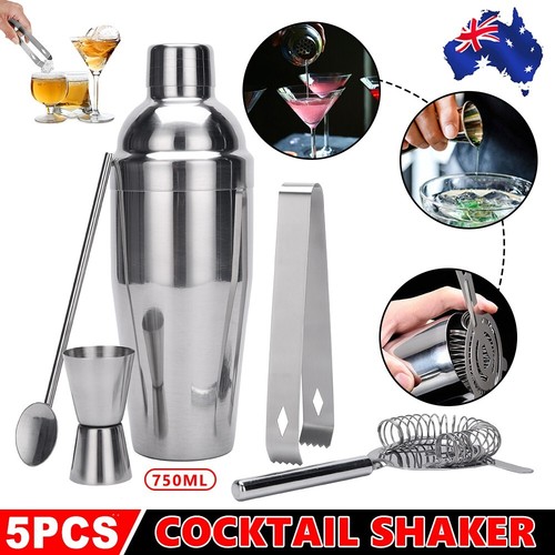 Cocktail Shaker Set Maker Mixer Martini Spirits Bar Strainer Bartender ...