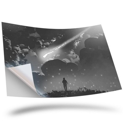 1 x Vinyl Sticker A1 - BW - Meteor Shower Shooting Star Gamer #35978 ...