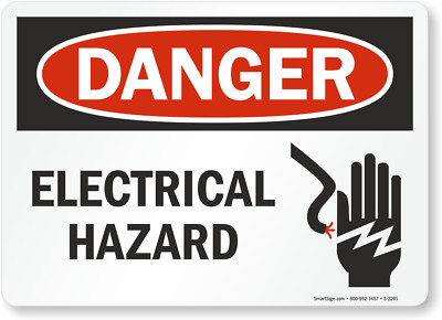 Danger electrical hazard sticker caution weatherproof bumper vinyl ...