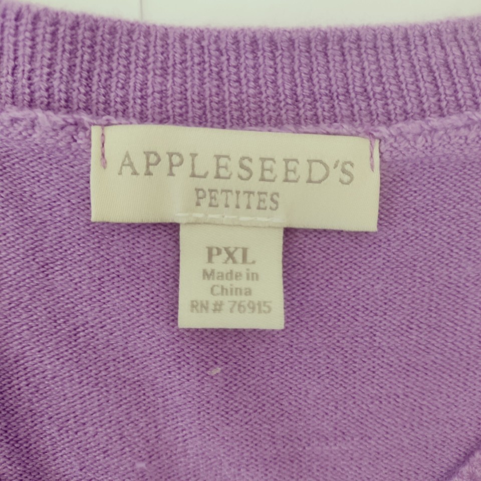 Appleseeds Women Petite PXL Sweater Pullover Acrylic Lavender Purple ...