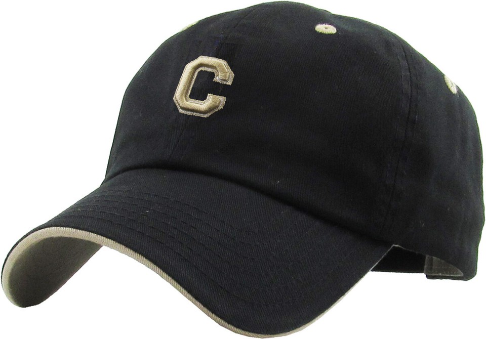 ABC Letter Embroidery INITIAL Black Dad Hat Baseball Cap Adjustable | eBay