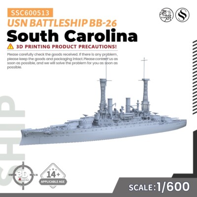 1/600 Military Model Kit USN South Carolina Battleship BB-26 | eBay