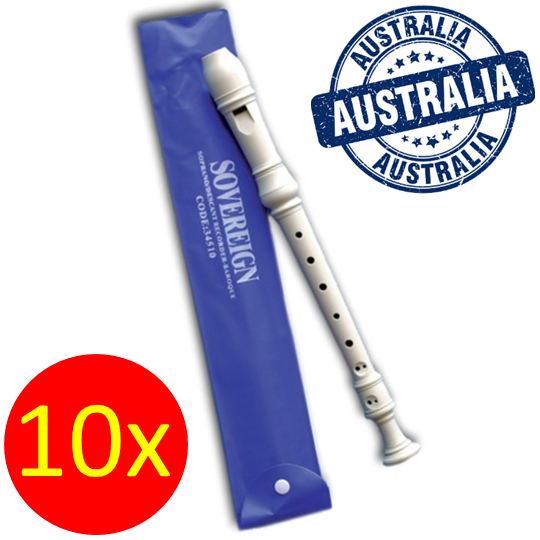 NEW BULK 10x Sovereign White Recorder Musical Instrument Soprano School ...