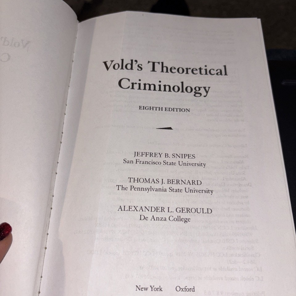 Vold's Theoretical Criminology, 8th Edition- Hardcover: Jeffrey B ...
