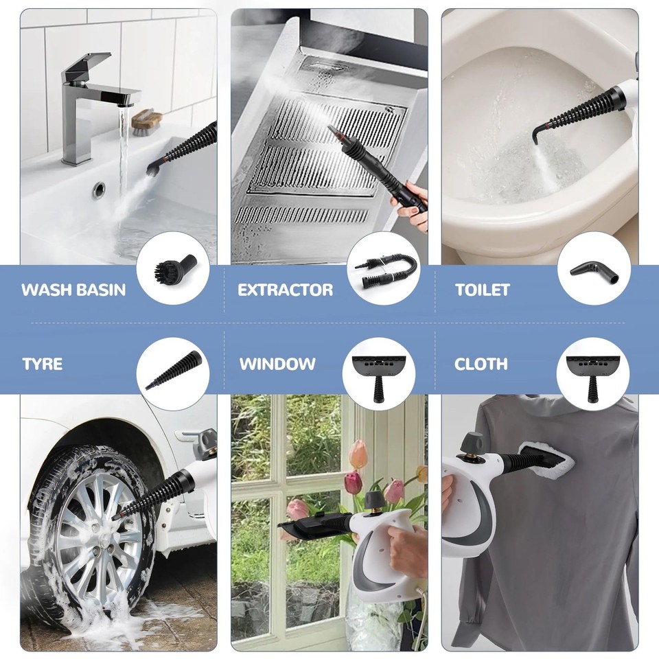 Sakerplus Steam Disinfection Cleaner–Handheld Multi-Purpose Steamer ...