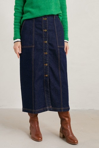 Seasalt Women's Skirt - navy Ambrose Denim Skirt - Regular - Dark Rinse ...