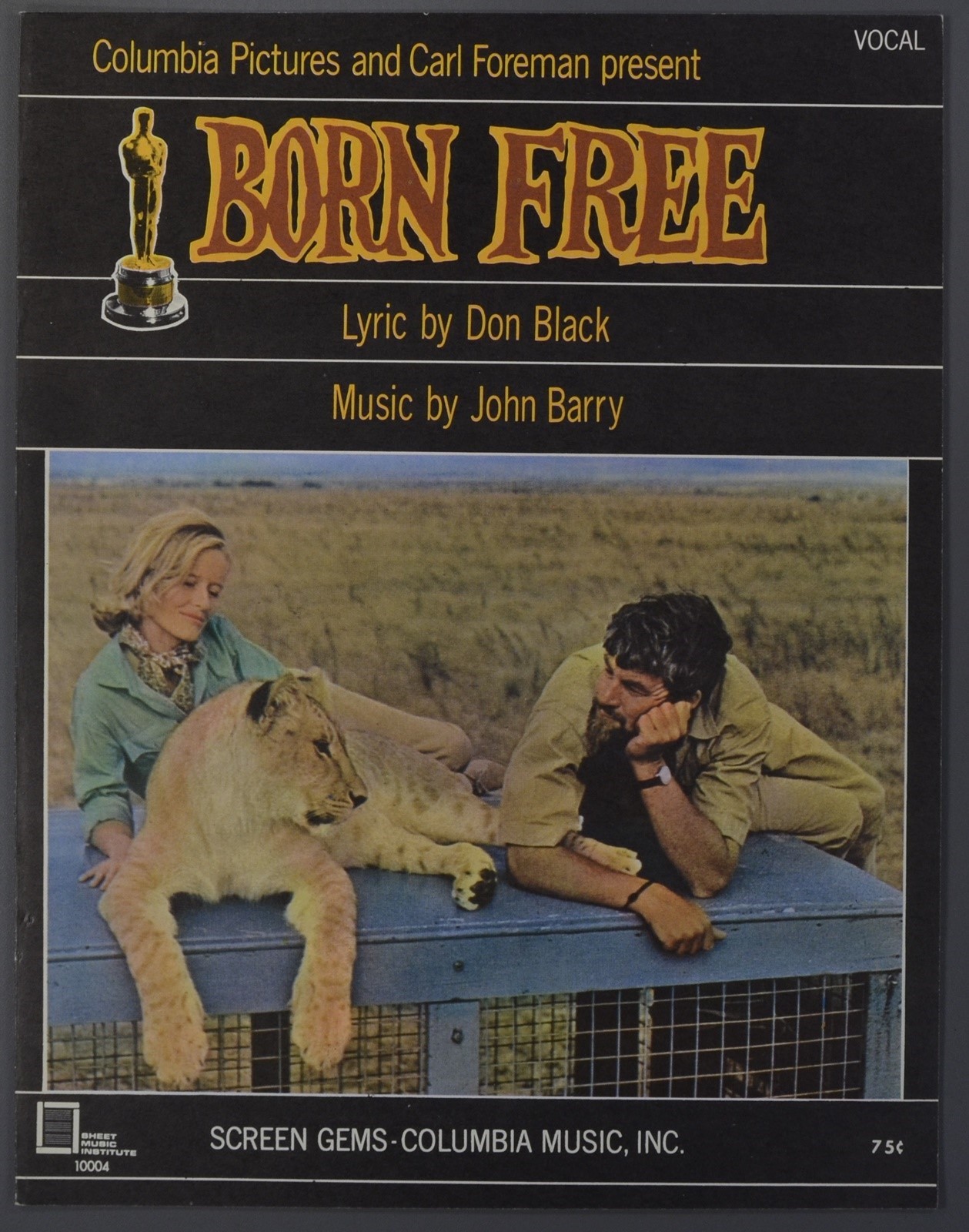 BORN FREE Movie Sheet Music JOHN BARRY Don Black 1966 Piano Vocal ...