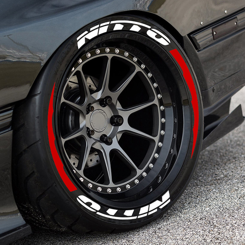 NITTO with Stripes Tire Lettering Sticker 1.06'' 14''-22'' Rim Wheel 8 ...