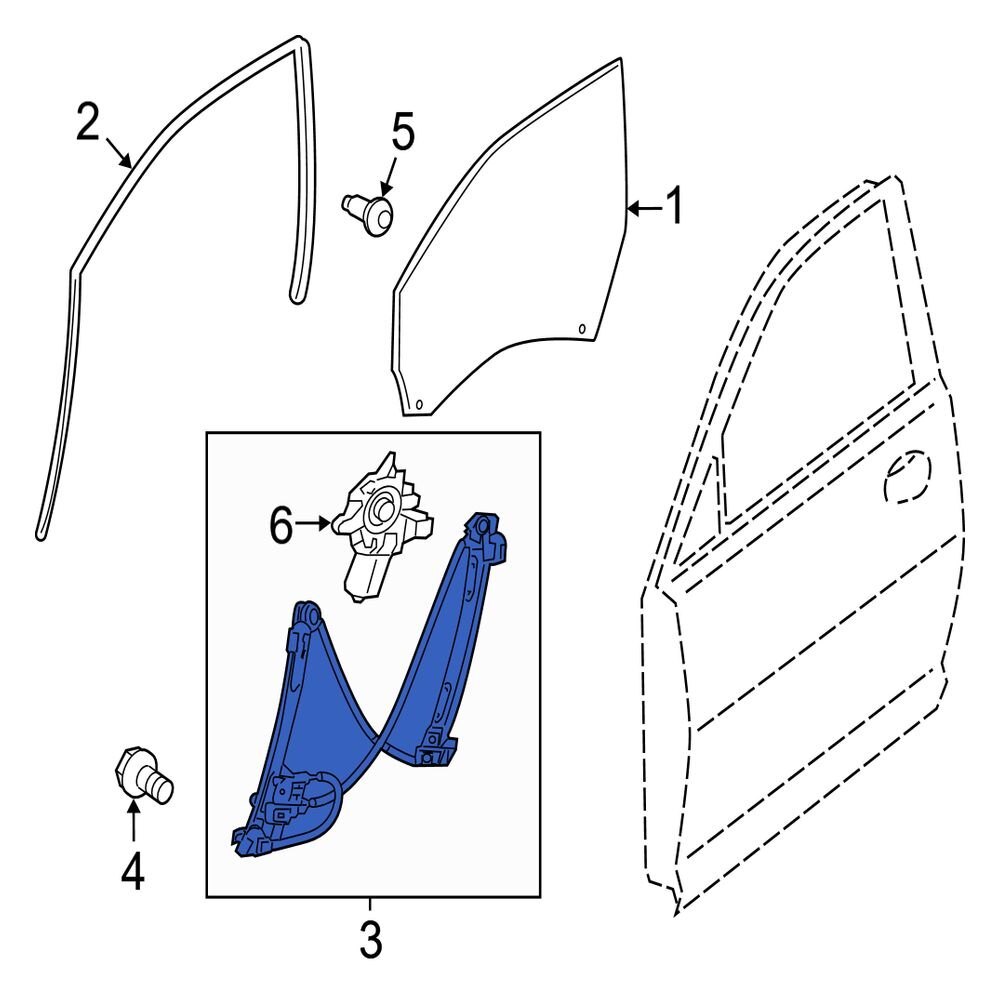 For Jaguar XF 2009-2015 Jaguar C2Z31201 Front Left Window Regulator | eBay