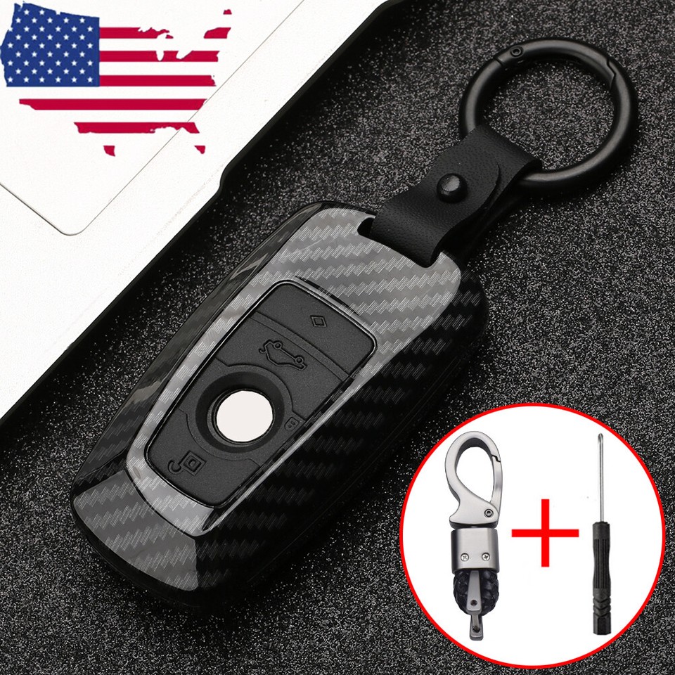 Carbon Fiber Remote Key Fob Cover Case Holder For BMW 1 3 4 7 5 Series ...