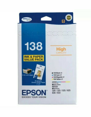 Chose Any 1x Epson 138 Ink WF840 WF845 WF-7010/WF-7510 T138695 (No ...