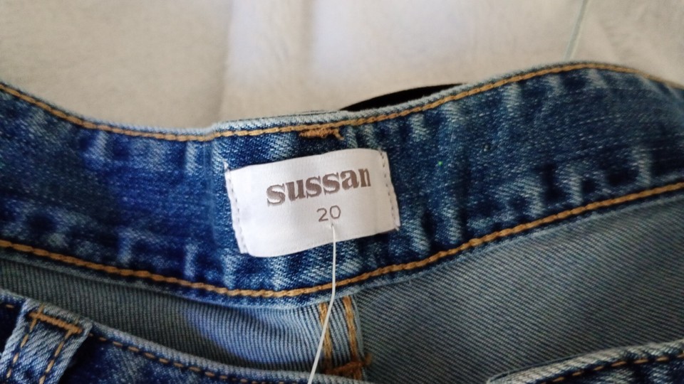 BNWT Size 20 Susan Mid Blue Cotton Polyester Viscose Elastane Blend ...