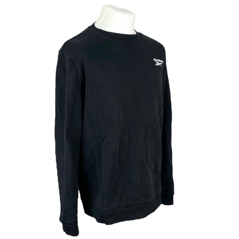 Reebok Sweatshirt Black Large Oversized Sports Sweater Sweat Y2k ...