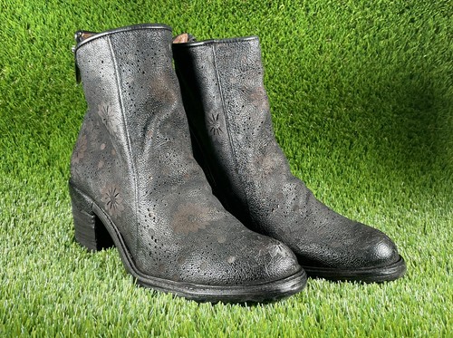 🔥AS98 ‘Jase’ Floral Leather Ankle Boots | Sz 39 (US 8.5-9) | eBay