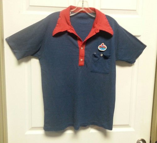 Vintage Men Industrial Shirt Size S STANDARD Grunge Distressed Red ...