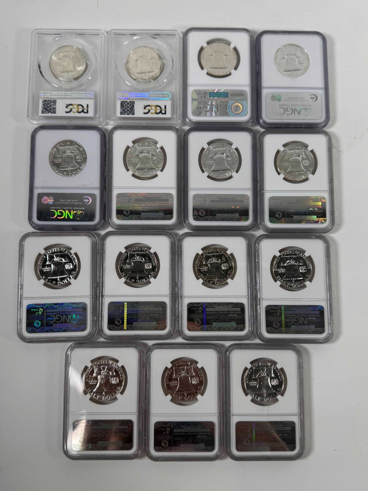 1950-1957 Franklin Proof Graded Set All At Least PR67 2 PCGS Rest NGC ...