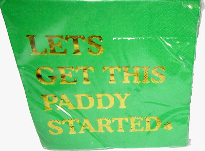 St, Patrick's Day Beverage Napkins~20 Ct~LET'S GET THIS PADDY STARTED 4.8"X4.8" | eBay.de
