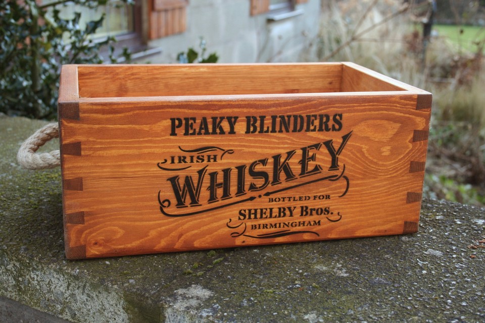 RUSTIC VINTAGE STYLE WOOD STORAGE BOXES TRUG CRATE Free Personalisation ...