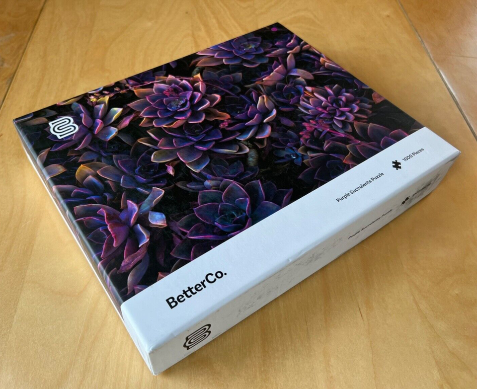 NEW IN BOX Better Co 1000 pc Purple Succulents Jigsaw Puzzle, Plants 27 ...