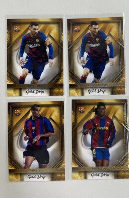 2023-24 Topps FCB Team Set Ronaldinho/Lionel Messi/Rivaldo Gold Drip ...