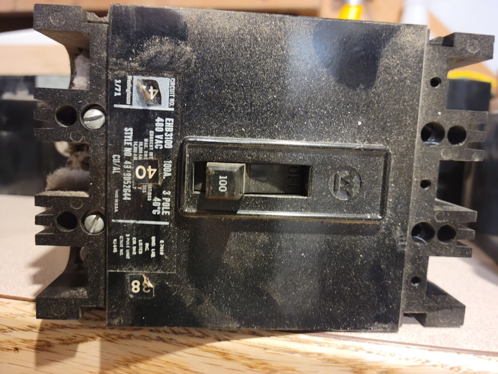 Westinghouse EHB3100N Circuit Breaker 3P/100A | eBay