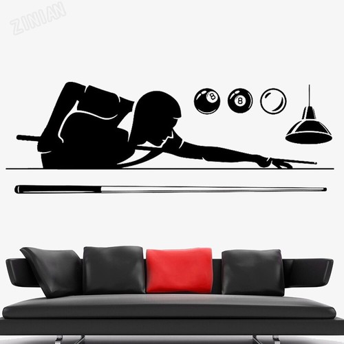 Billiard Wall Decal For Fitness Centre Art Wall Stickers Room Gymnasium ...