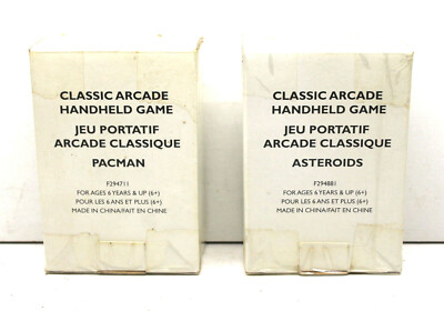 2 pc Classic Arcade Handheld Game Pair Pacman + Asteroids Unused Boxed ...