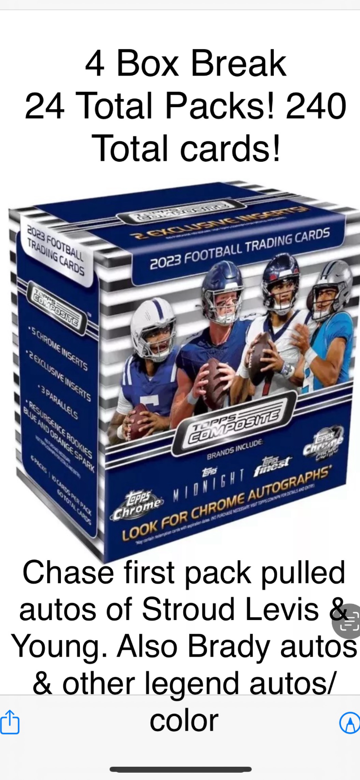 LOS ANGELES CHARGERS 2023 TOPPS COMPOSITE NFL 4 BOX BREAK #1 | eBay