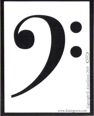 Bass Clef Symbol Music Note Musical 3-3/4" x 3" Bumper Sticker | eBay