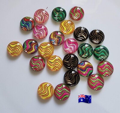 20pcs 10mm Mix Colours Wavy Patterns Flatback Cabochon | eBay Australia